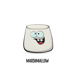 Funny cartoon cute marshmallow character isolated Vector Image