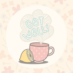 Get well soon card floral frame Royalty Free Vector Image
