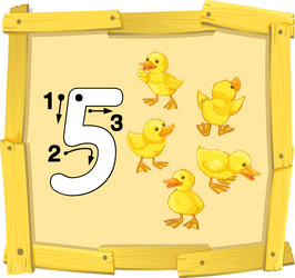 Flashcard number eight with 8 dinosaur learning Vector Image