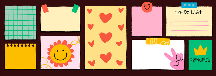 Planner stickers journal daily reminder Royalty Free Vector