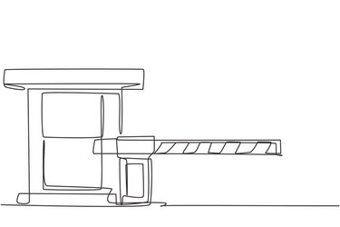 Continuous one line drawing barrier gates Vector Image