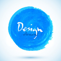 Bright blue watercolor circle Royalty Free Vector Image