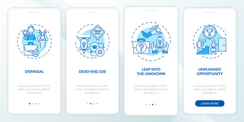 Reasons for deportation blue onboarding mobile Vector Image