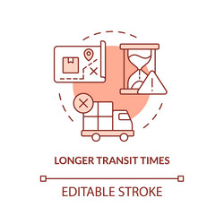 Long transit times concept icon Royalty Free Vector Image