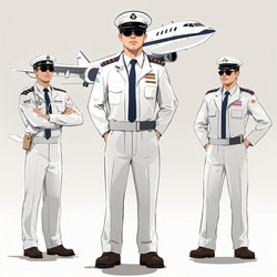Pilot aviator profession man in uniform Royalty Free Vector
