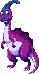 With dinosaur parasaurolophus Royalty Free Vector Image