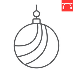 Christmas balls line icon Royalty Free Vector Image