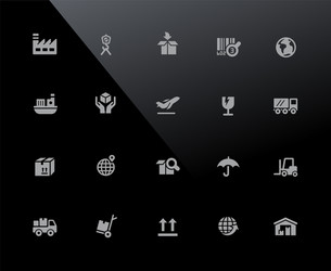 Industry logistics icon set Royalty Free Vector Image