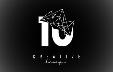 Colorful creative number 10 logo with leading Vector Image