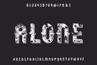 Vintage font typeface alphabet design black Vector Image