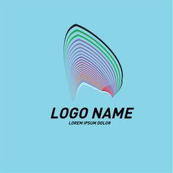 Curvy and stripes simple logo design Royalty Free Vector