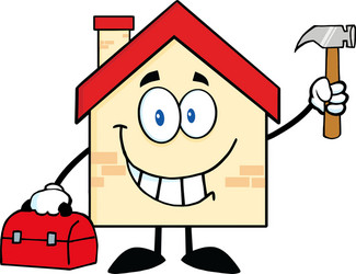 Okay house character cartoon style Royalty Free Vector Image