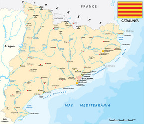 Catalonia administrative and political map Vector Image