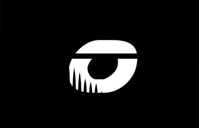 O black and white line alphabet letter logo Vector Image