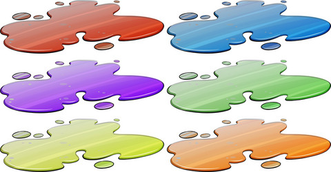 Set of different coloured paint drips Royalty Free Vector