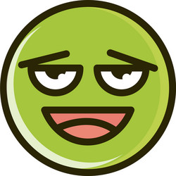 Scared funny smiley emoticon face expression line Vector Image