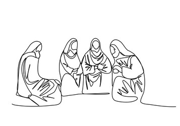 Jesus christ one line drawing Royalty Free Vector Image
