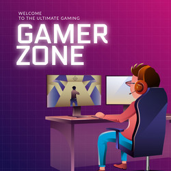Banner design of game zone Royalty Free Vector Image
