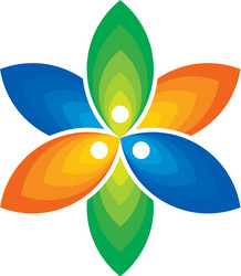 Flower wellness logo icon design Royalty Free Vector Image