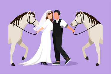 Graphic flat design drawing romantic married Vector Image