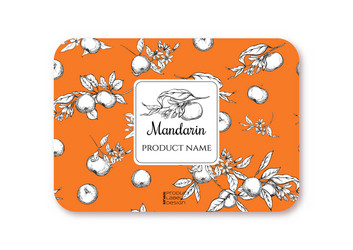 Mandarin ripe citrus template for product label Vector Image