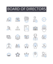 Board of directors line icons collection Vector Image