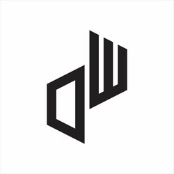 Dw logo monogram with piece circle ribbon style Vector Image