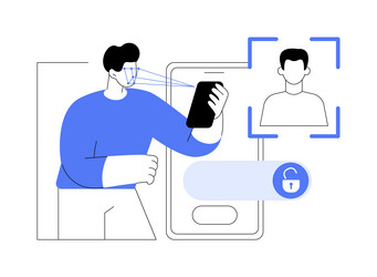 Facial recognition isolated cartoon Royalty Free Vector