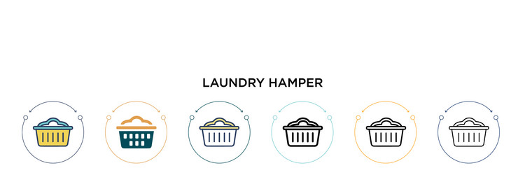 Laundry hamper icon in filled thin line outline Vector Image