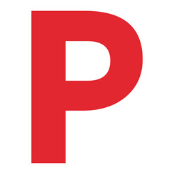 Probationary driver p sign new Royalty Free Vector Image