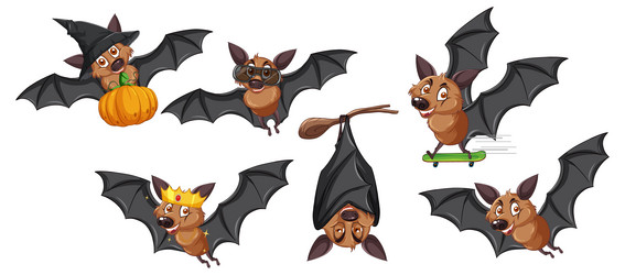 Forest animal bat cartoon Royalty Free Vector Image