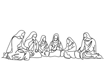 Jesus christ one line drawing Royalty Free Vector Image