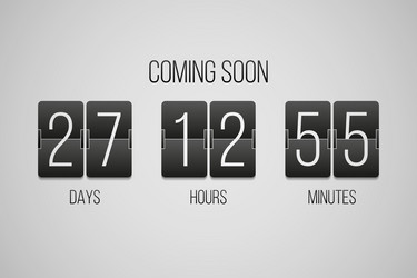 Countdown flip clock counter mechanical banner Vector Image