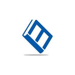Letter m book education symbol geometric logo Vector Image