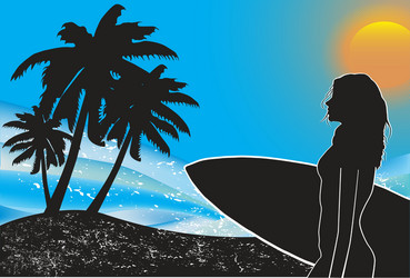Tropical island girl Royalty Free Vector Image