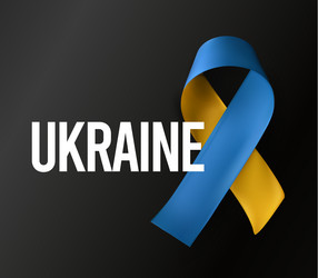 Yellow and blue ribbons wavy ukrainian flag Vector Image