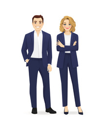 Casual business man and woman Royalty Free Vector Image