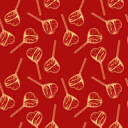 Cute shiny hearts seamless pattern with a red Vector Image