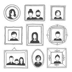 Photo frame with people Royalty Free Vector Image