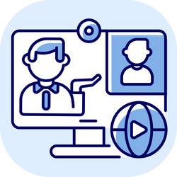 Online meeting blue rgb color icon Royalty Free Vector Image