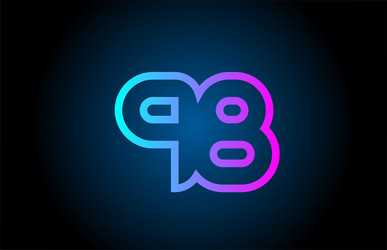 Pink line 97 number logo icon design creative Vector Image