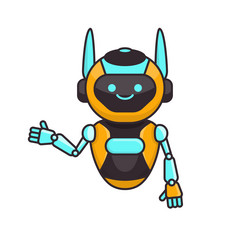 Robot presenting or welcoming gesture cute robot Vector Image
