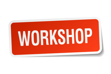Workshop sticker workshop label Royalty Free Vector Image