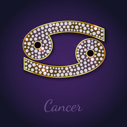Cancer zodiac gold sign symbol Royalty Free Vector Image