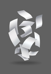 Realistic falling paper sheets set of flying Vector Image