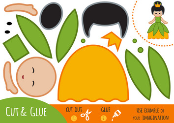 Education paper game for children queen Royalty Free Vector