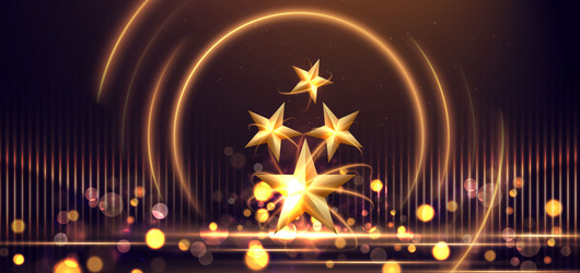 Elegant golden scene circle glowing with lighting Vector Image
