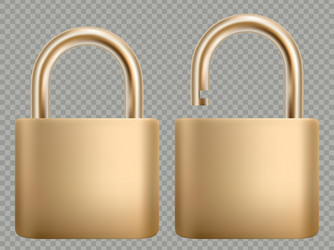 Padlock icon set steel and gold lock Royalty Free Vector