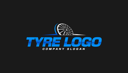 Wheel tire logo with modern text and luxury look Vector Image