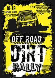 Dirt rally poster Royalty Free Vector Image - VectorStock